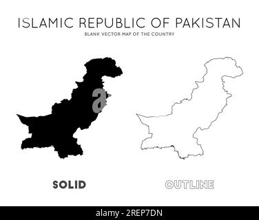 Pakistan map. Blank vector map of the Country with regions. Borders of ...