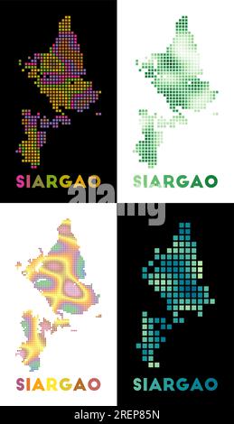 Siargao map. Map of Siargao in dotted style. Borders of the island ...