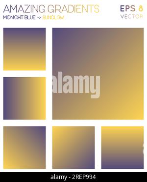 Colorful gradients in midnight blue, mahogany, sunglow color tones ...