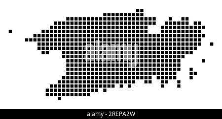 Vis dotted map. Digital style shape of Vis. Tech icon of the island ...