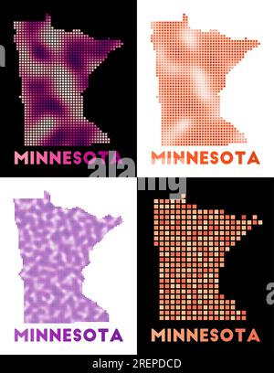 Minnesota map. Map of Minnesota in dotted style. Borders of the US ...