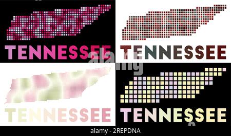 Tennessee map. Map of Tennessee in dotted style. Borders of the US ...