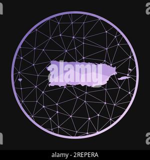 Puerto Rico shape on gradient background. Country map with scratch ...