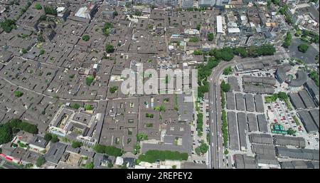 NANCHONG, CHINA - JULY 29, 2023 - Aerial photo shows the Langzhong ...