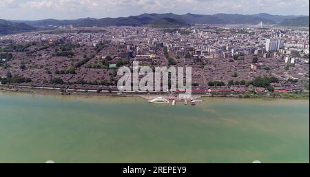 NANCHONG, CHINA - JULY 29, 2023 - Aerial photo shows the Langzhong ...