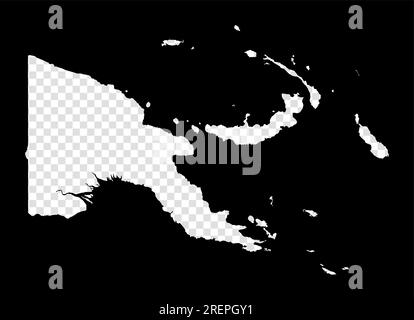 Papua New Guinea country simplified map. Grey stylish smooth map ...