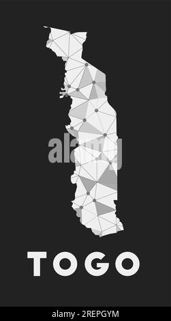 Network map of Togo. country digital connections map. Technology, internet, network ...