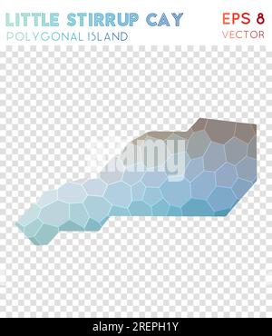 Little Stirrup Cay map design. Shape of the island with beautiful ...