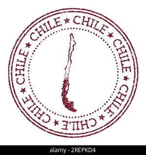 Chile stamp. Travel red rubber stamp with the map of country, vector ...