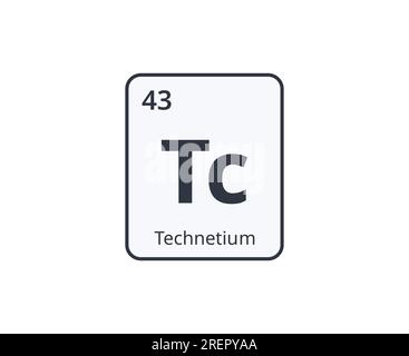 Technetium symbol. Element number 43 of the Periodic Table of the ...