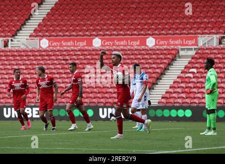 Morgan Rogers of Middlesbrough celebrates scoring during the Pre-season ...