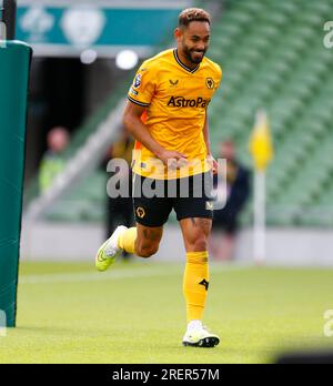 Matheus Cunha of Wolves celebrates scoring the goal for their side with ...