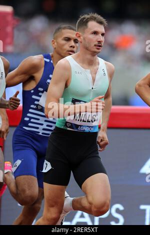 George Mills of Great Britain competing in the Men's 5000 metres heats ...