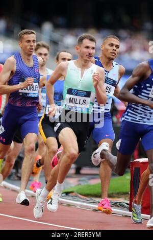 George Mills of Great Britain competing in the men’s 1500m race at the ...