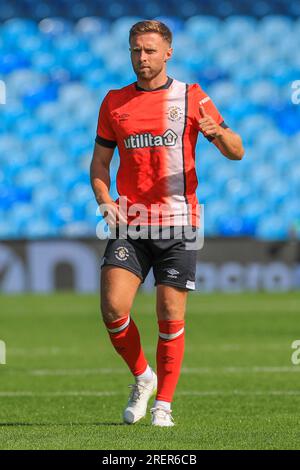 Jordan Clark (18) of Luton Town in the players’ tunnel ahead of the Sky ...