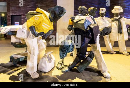 Art sculptures by Taiwanese artist Ju Ming on the corner of Cross ...