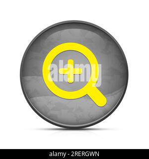 Zoom in icon on classy splash green round button Stock Photo - Alamy