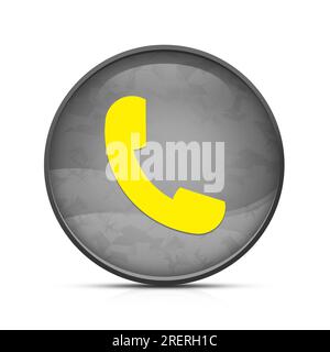 Phone icon on classy splash blue round button Stock Photo - Alamy