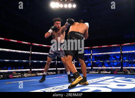 Owen Cooper (left) and Robin Zamora in the welter weight bout at the ...