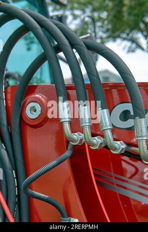 Hydraulic lines and connectors on a modern farm tractor Stock Photo - Alamy