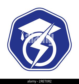Flash student vector logo template. Education logo with graduation cap ...