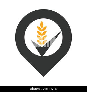 Wheat Grain Check Logo. Grain Wheat Logo Concept sign icon symbol ...