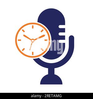 Podcast time vector logo design template Stock Vector Image & Art - Alamy