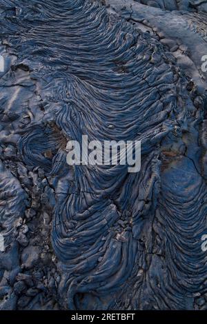 Cooled pahoehoe lava, Santiago Island, Galapagos Islands, Ecuador Stock ...
