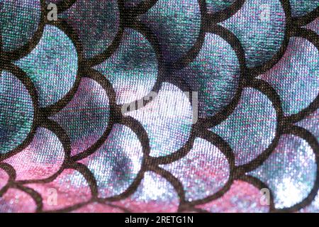 Mermaid tail pattern, close up. Sparkle spandex fish skin texture ...