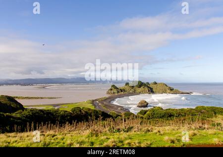 Landscape view of the Biobio river mouth at Hualpen, Chile Stock Photo ...