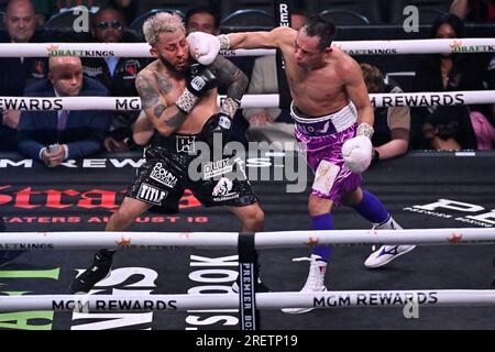 Alexandro Santiago, left, fights Nonito Donaire during their ...