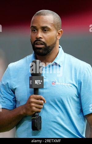 NFL Network host and analyst Patrick Claybon, left, speaks with Arizona ...