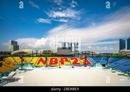 The Padang prepared as the venue for the NDP 23 (National Day Parade ...