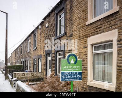 21 January 2018 - Wombwell, Barnsley, South Yorkshire, UK - Terraced ...