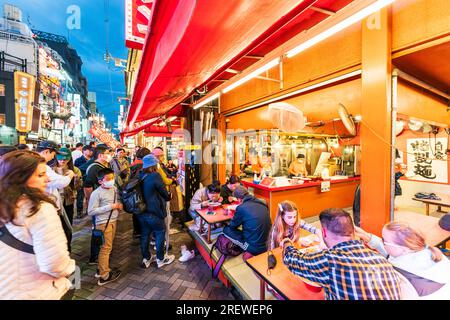 The very popular Kinryu Ramen restaurant in Dotonbori, Osaka. Diners ...