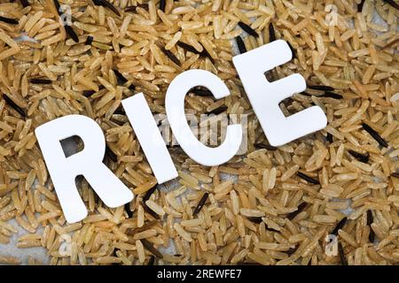 India written with lettering on a pile of rice Stock Photo - Alamy