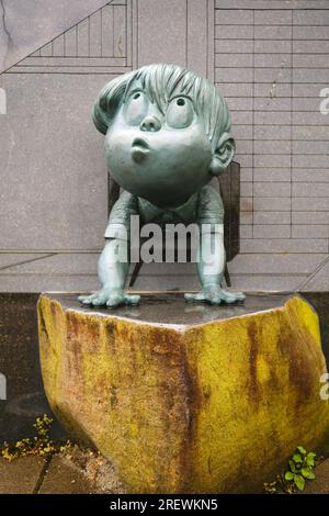 June 2023, Sakaiminato. Yokai (supernatural beings) statues from Mizuki ...