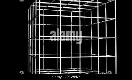 wireframe cube. Computer generated 3d render Stock Photo - Alamy