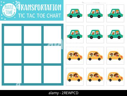 Vector transportation tic tac toe chart with helicopter and plane ...