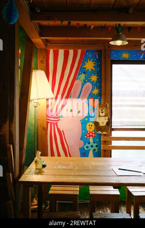 July 2023, Tokyo. Interior of Hattifnatt cafe in Kichijoji Stock Photo ...