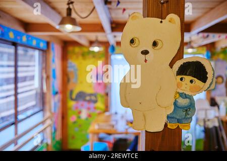 July 2023, Tokyo. Interior of Hattifnatt cafe in Kichijoji Stock Photo ...
