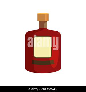whiskey flask alcohol cartoon vector illustration Stock Vector Image ...