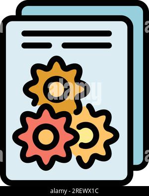 Gift gear papers icon outline vector. Box present. Ribbon suprise Stock ...