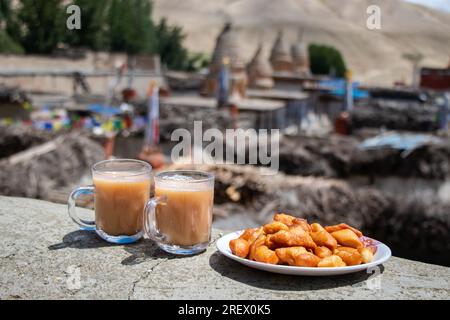 Tibetan Salt Ghee Tea and Khapse Deep Fried Doughnut Snack, a Himalayan ...