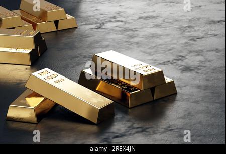 Stacked Gold bars placed on cloth background, 3D rendering Stock Photo - Alamy
