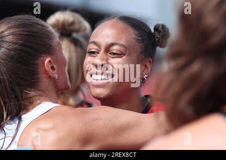 Athlete Lurdes Gloria Manuel of Czech Republic attends the press ...