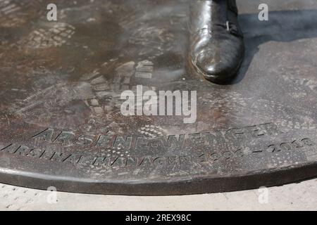 Bronze statue of legendary Arsenal football player Dennis Bergkamp ...