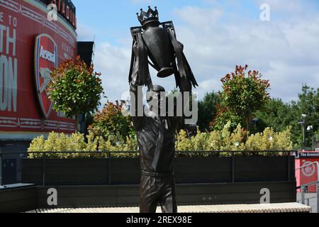 Bronze statue of legendary Arsenal football player Dennis Bergkamp ...