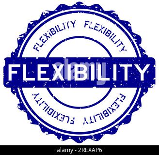 Grunge blue flexible word rubber seal stamp on white background Stock ...