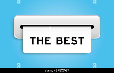 White coupon banner with word great work from machine on blue color ...